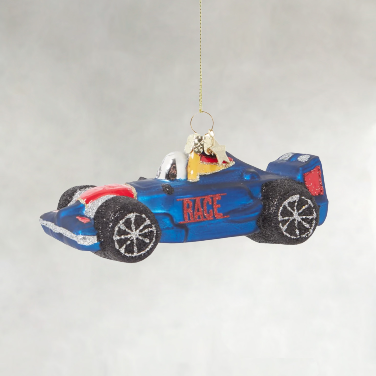 Racing Ornament - Blue Racing Car – By Megs
